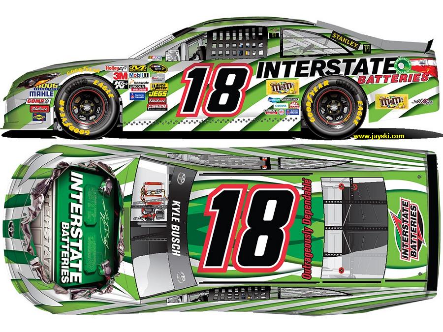 2015 NASCAR Sprint Cup Series Paint Schemes - Team #18 - Jayski's ...