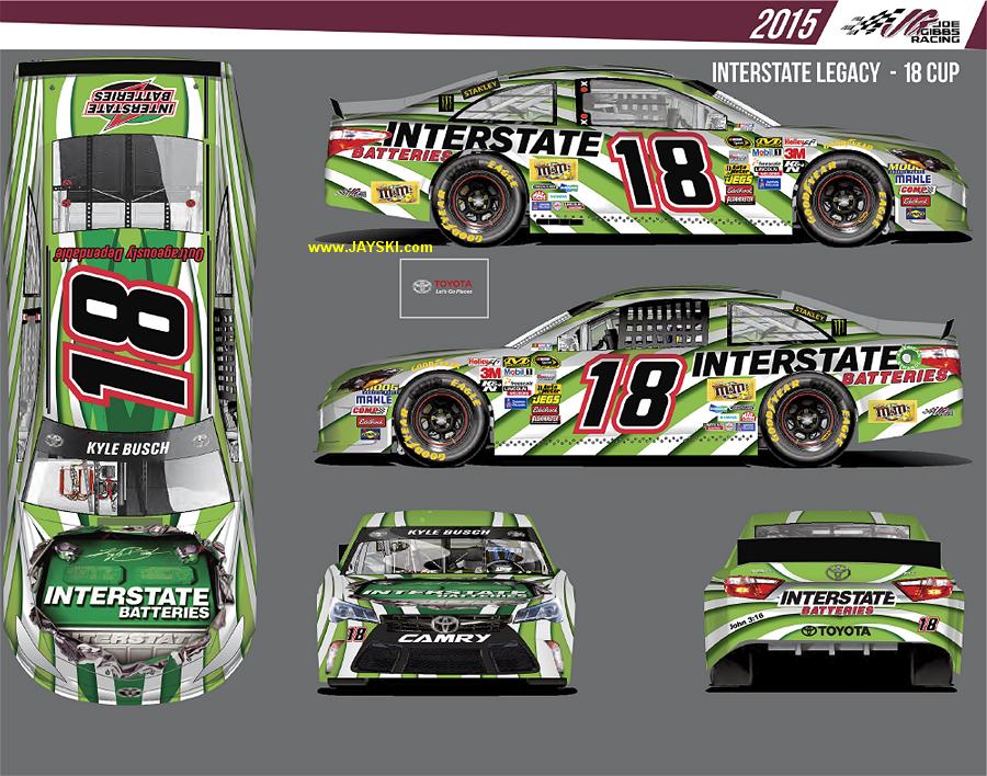 2015 NASCAR Sprint Cup Series Paint Schemes - Team #18 - Jayski's ...