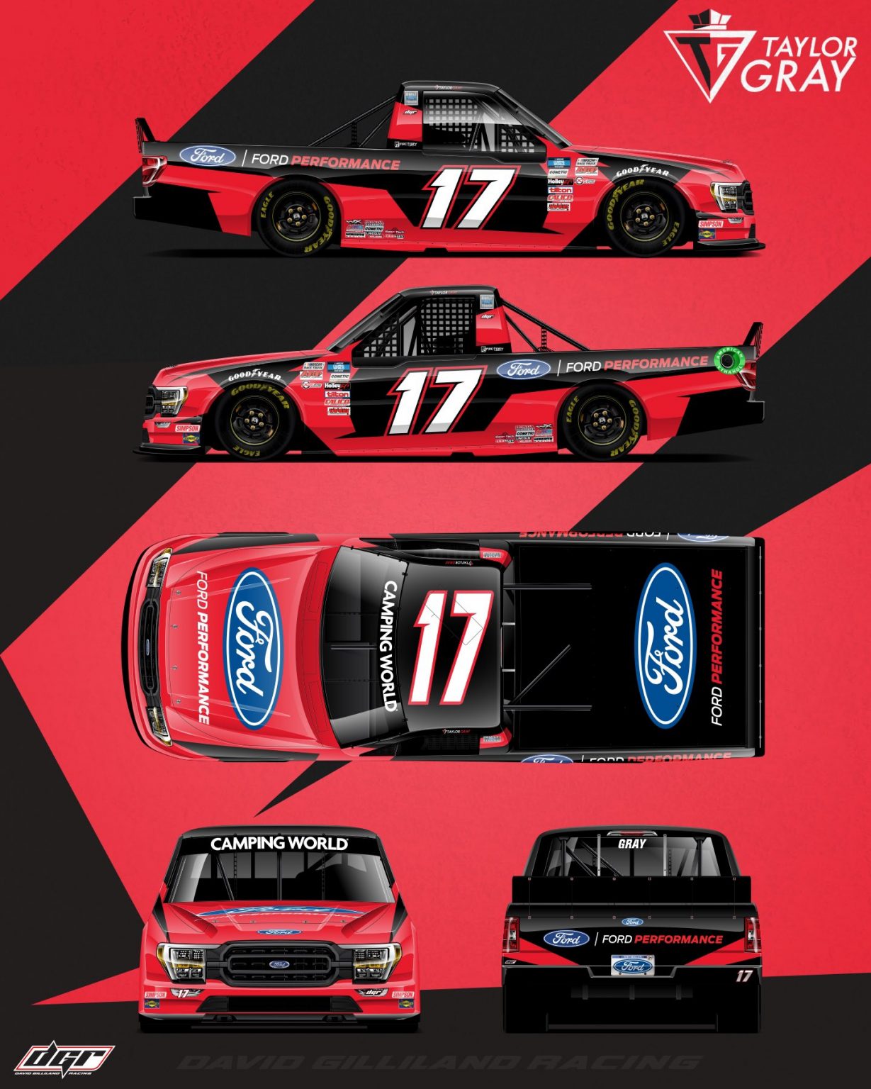 2021 #17 David Gilliland Racing Paint Schemes - Jayski's NASCAR Silly ...