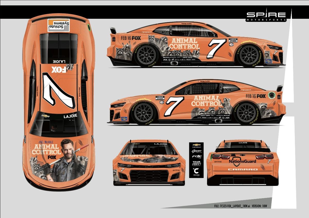 Fox's “Animal Control” featured on Corey LaJoie's Chevrolet at the ...
