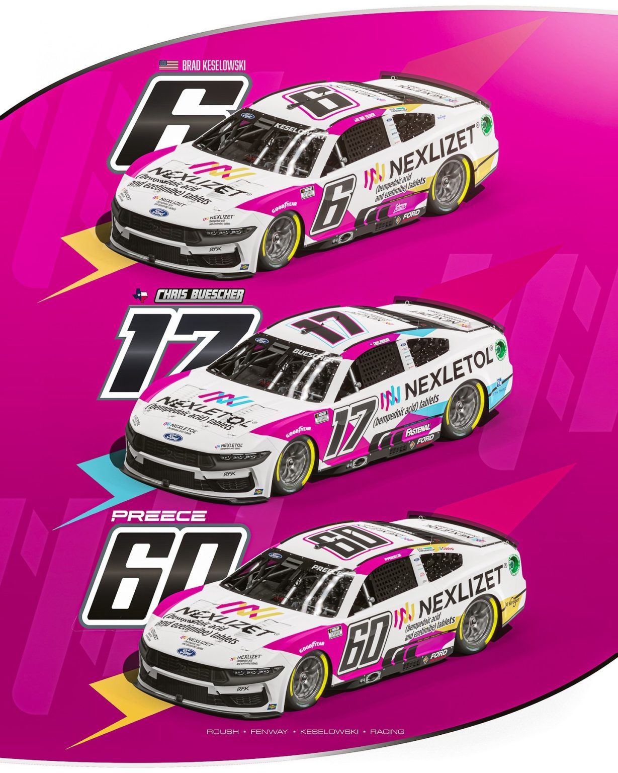 2025 NASCAR Cup Series #17 RFK Racing paint schemes - Jayski's NASCAR ...