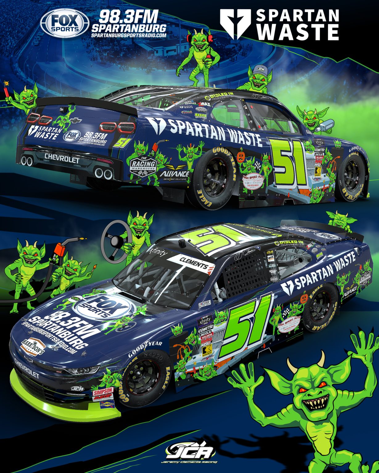 2025 #51 Jeremy Clements Racing Xfinity Series Paint Schemes - Jayski's ...