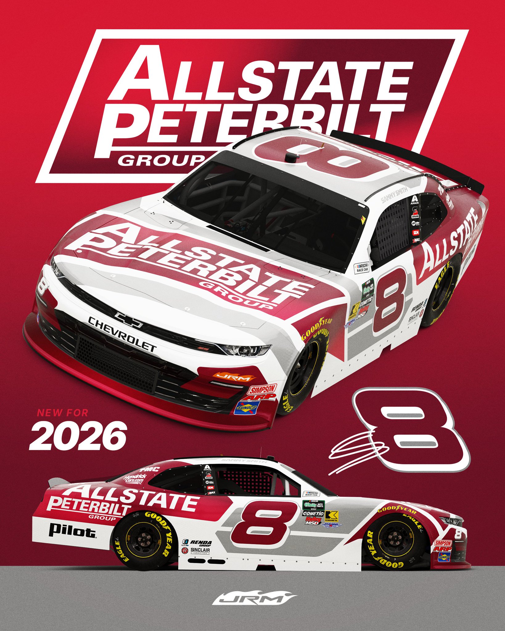 2026 #8 JR Motorsports O'Reilly Auto Parts Series Paint Schemes ...