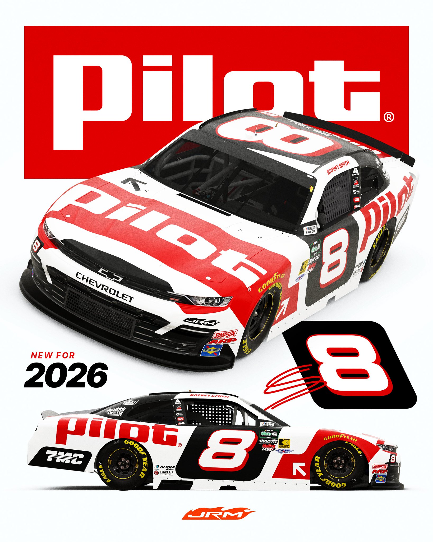 2026 #8 JR Motorsports O'Reilly Auto Parts Series Paint Schemes ...