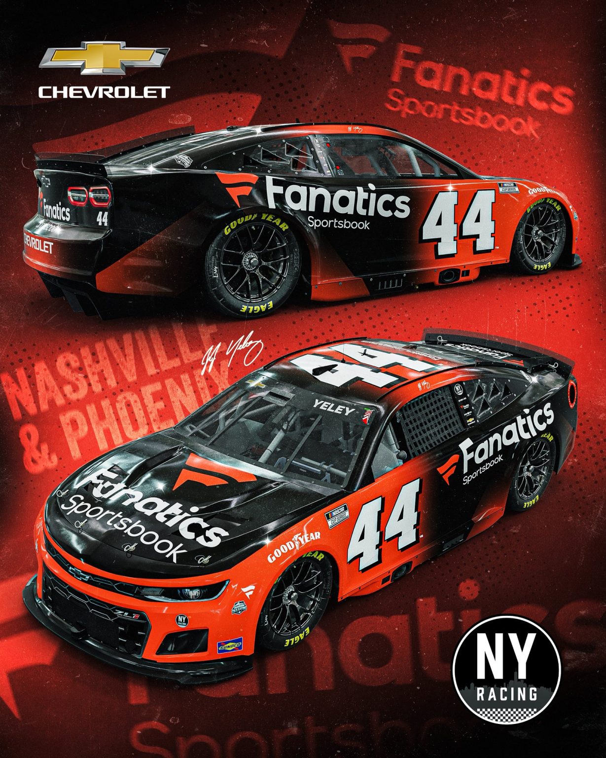 2025 NASCAR Cup Series #44 NY Racing paint schemes - Jayski's NASCAR ...